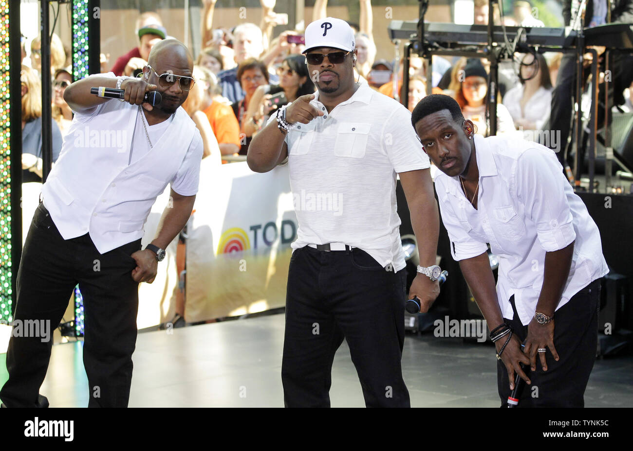 Boyz II Men band members Nathan Morris Shawn Stockman and Wanya Morris ...