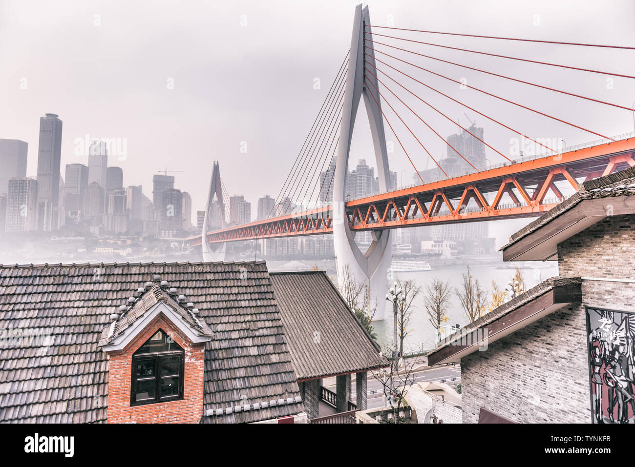 Scenery of Dongshui Gate Bridge in Chongqing Stock Photo - Alamy