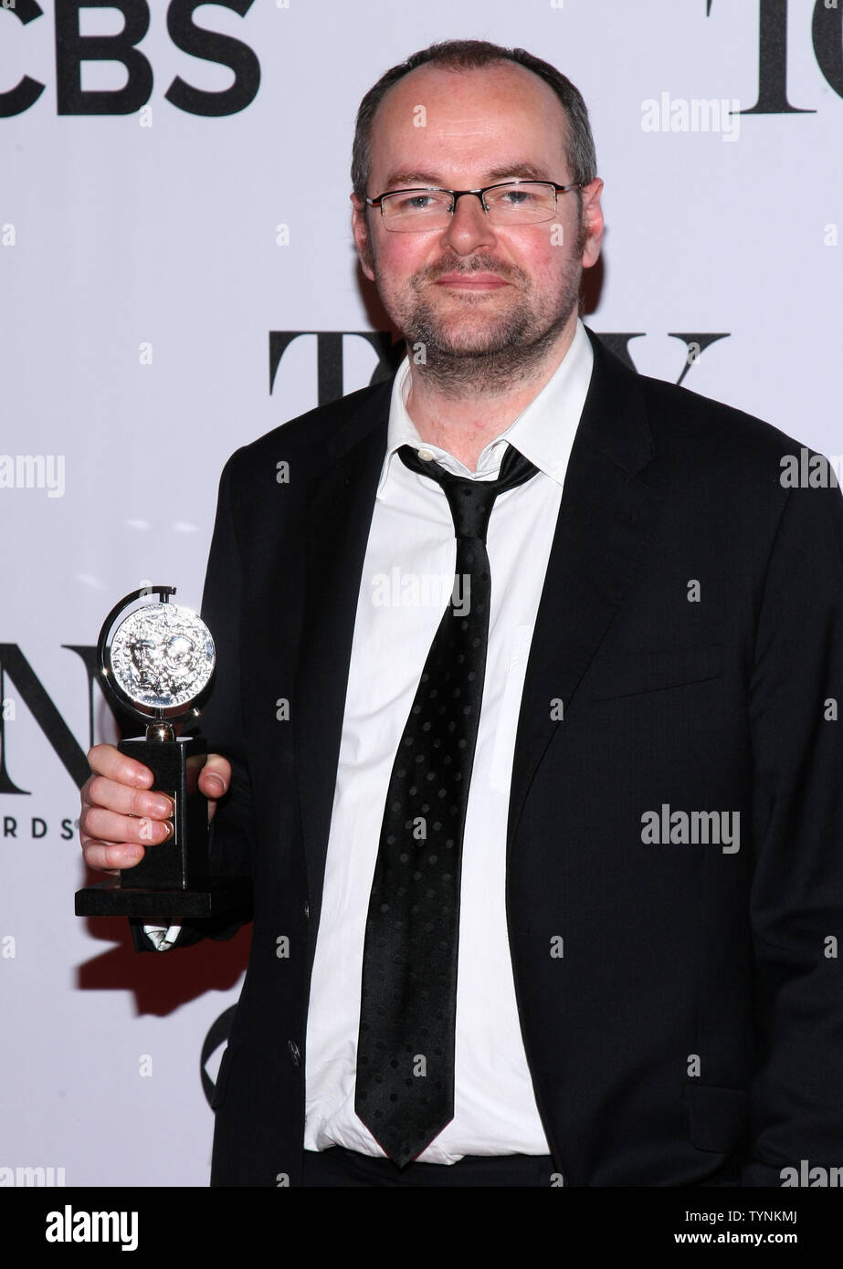 Dennis Kelly arrives in the press room with his Tony Award at the 67th ...