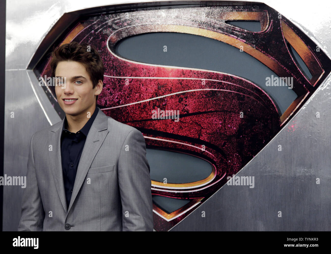 Dylan Sprayberry arrives on the red carpet at the Man Of Steel world ...