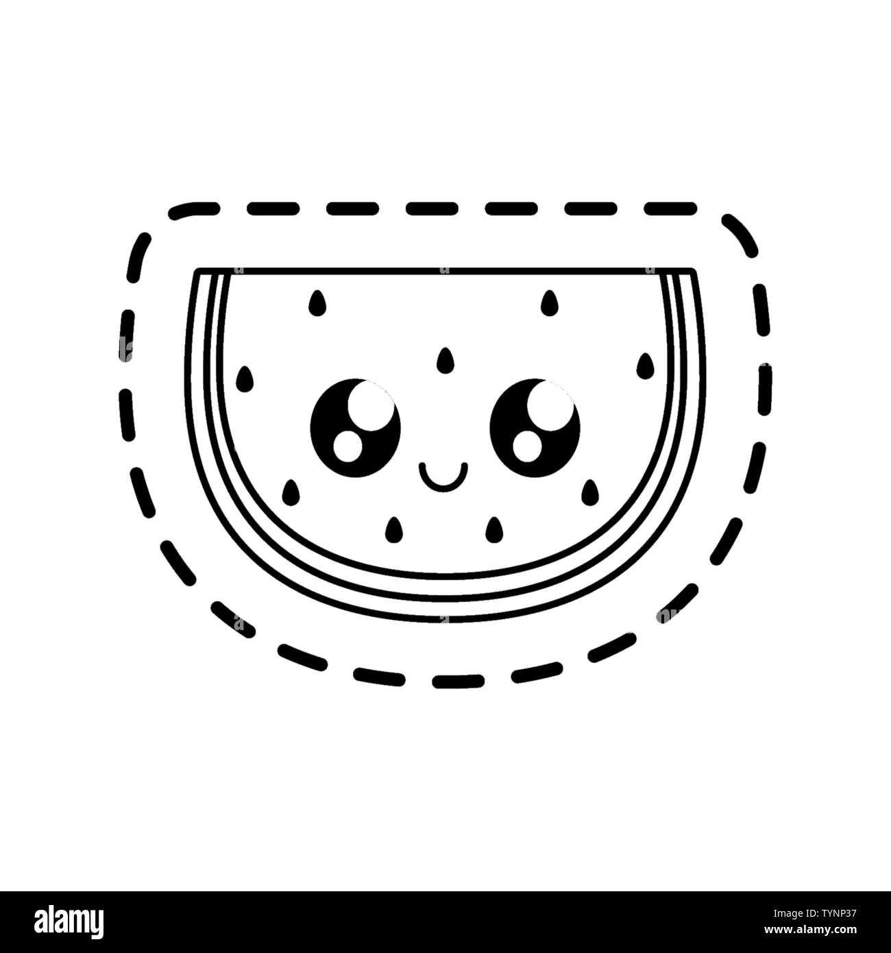 patch of fresh slice watermelon fruit vector illustration design Stock ...