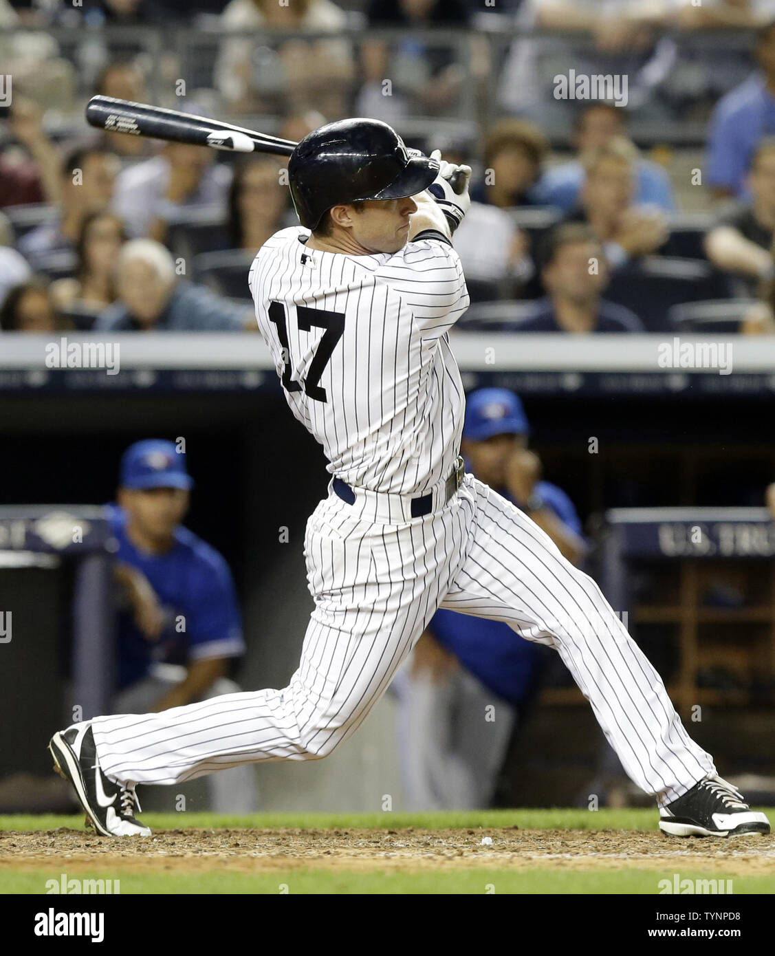 New York Yankees Jayson Nix drives in the the game winning run with a ...