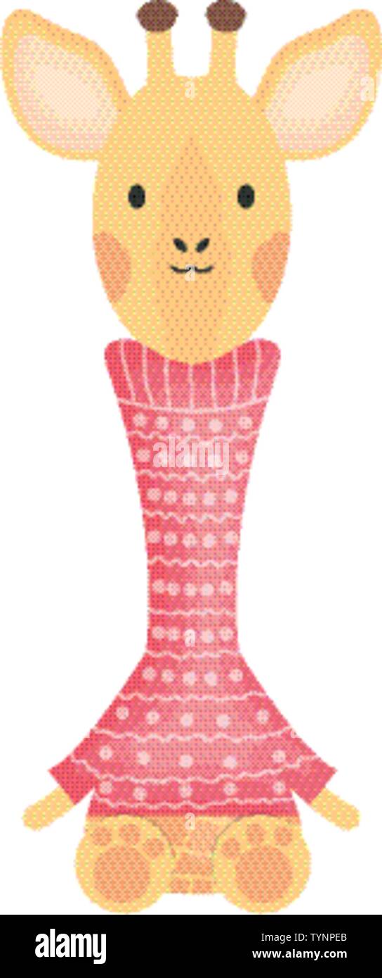 cute giraffe childish character vector illustration design Stock Vector ...