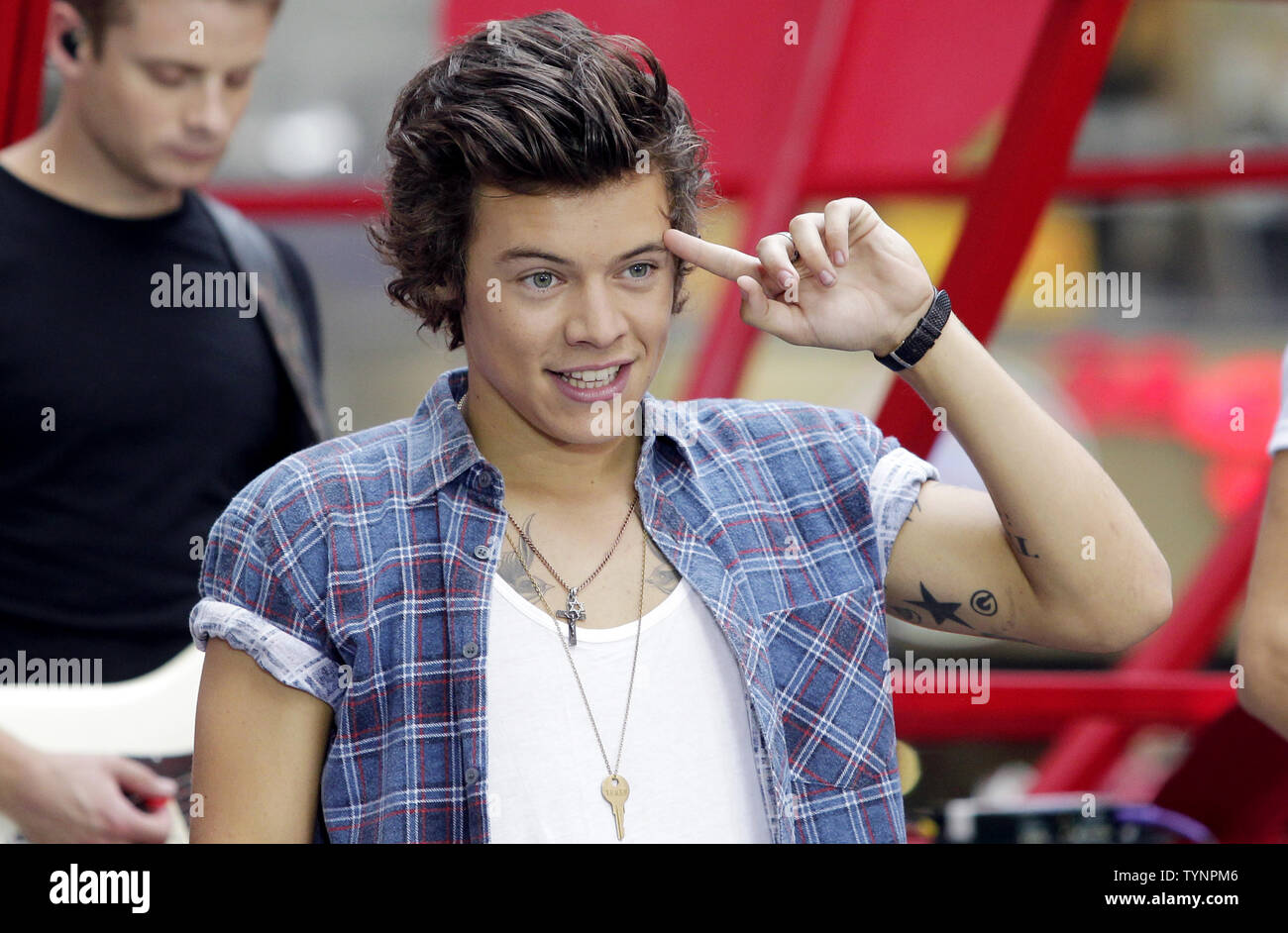 Band member Harry Styles performs with One Direction on the NBC Today ...