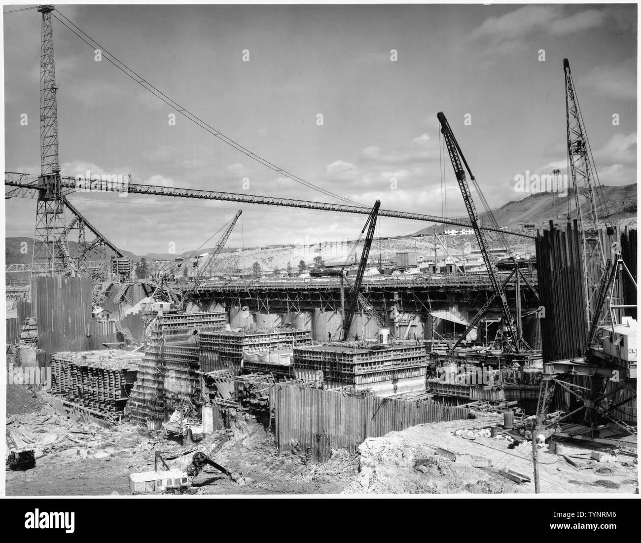 View from the west side of Block 40 showing concreting operations ...
