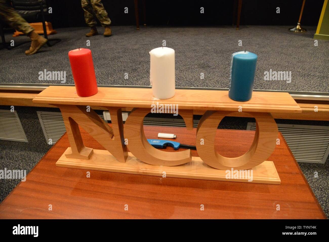 Close view of candles that will be lighted by three, U.S. Army, Non ...