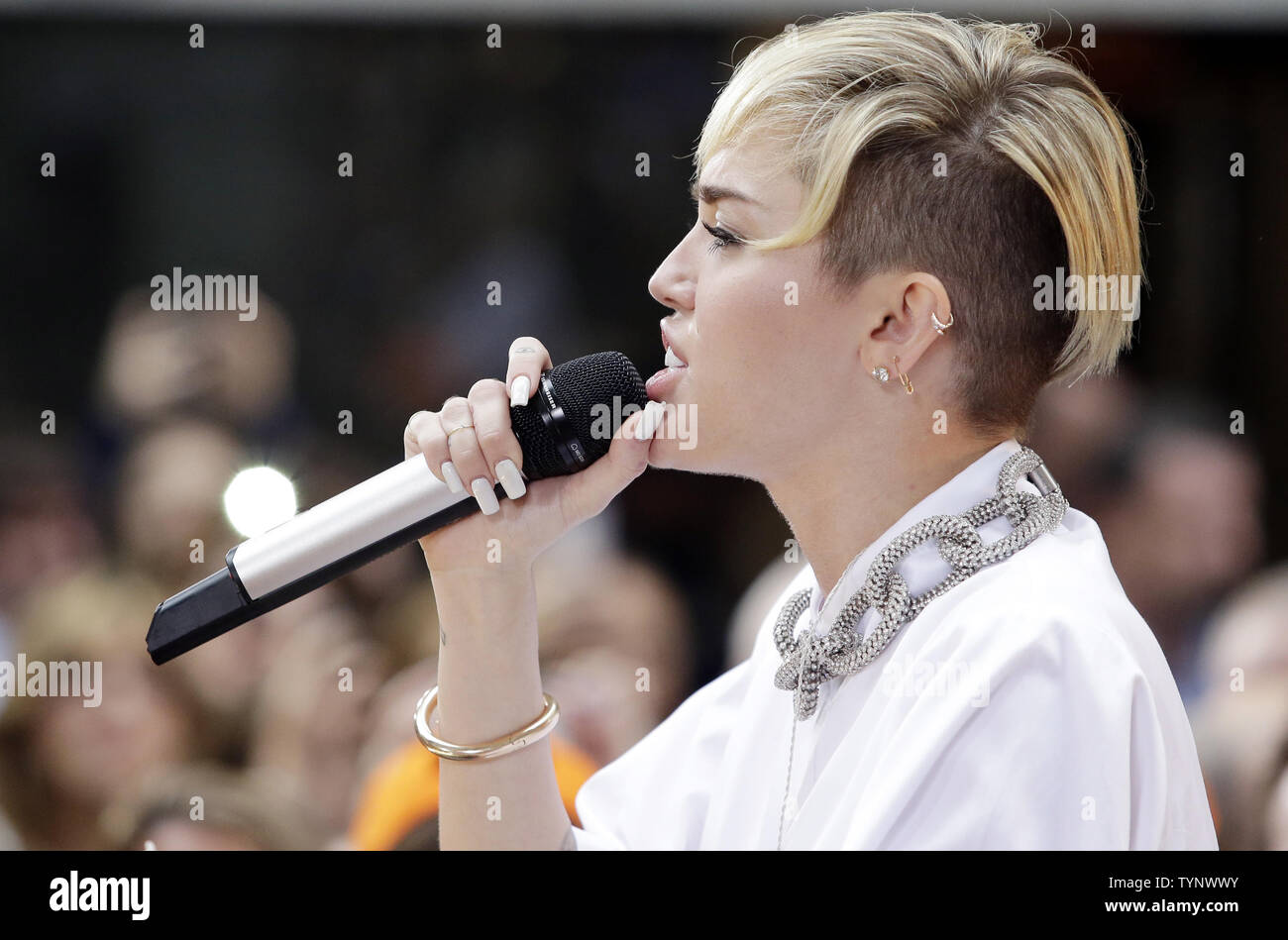 Miley Cyrus performs on the NBC Today Show at Rockefeller Center in New ...