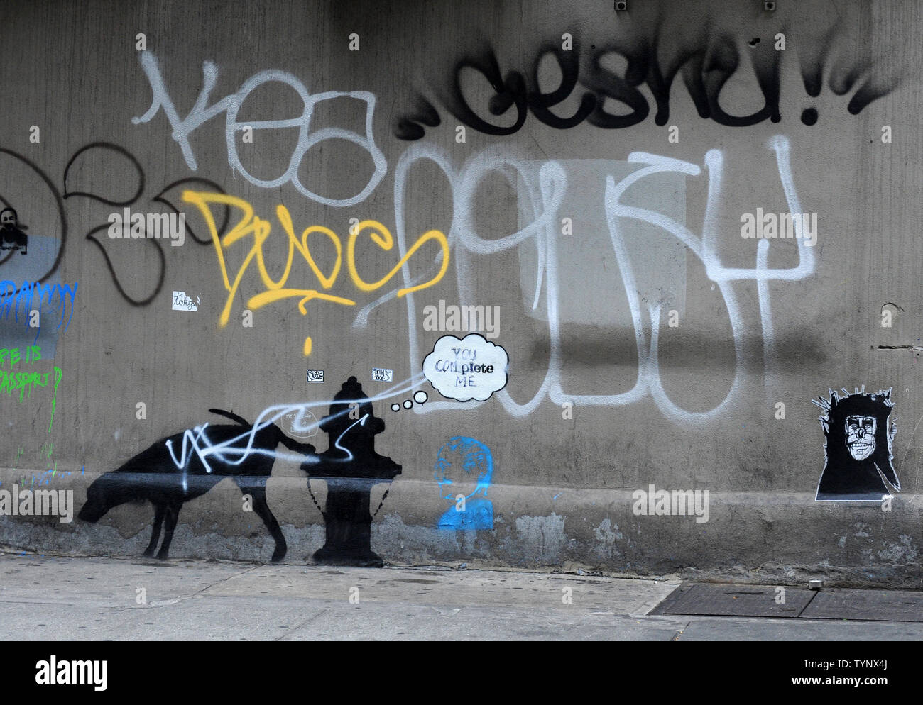 Dog Peeing on Fire Hydrant in 'You Complete Me' an art installation ...