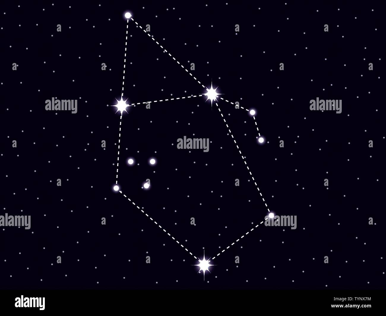 Auriga constellation. Starry night sky. Vector illustration Stock ...