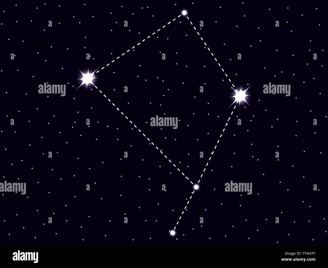 Corvus constellation. Starry night sky. Vector illustration Stock ...