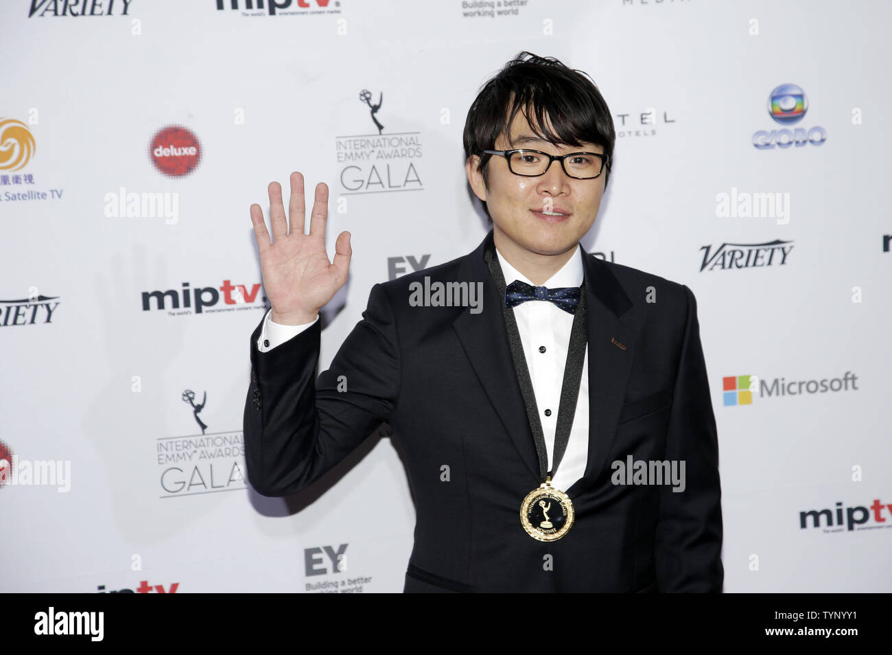 Insoo Kim arrives on the red carpet at the 41st International Emmy ...