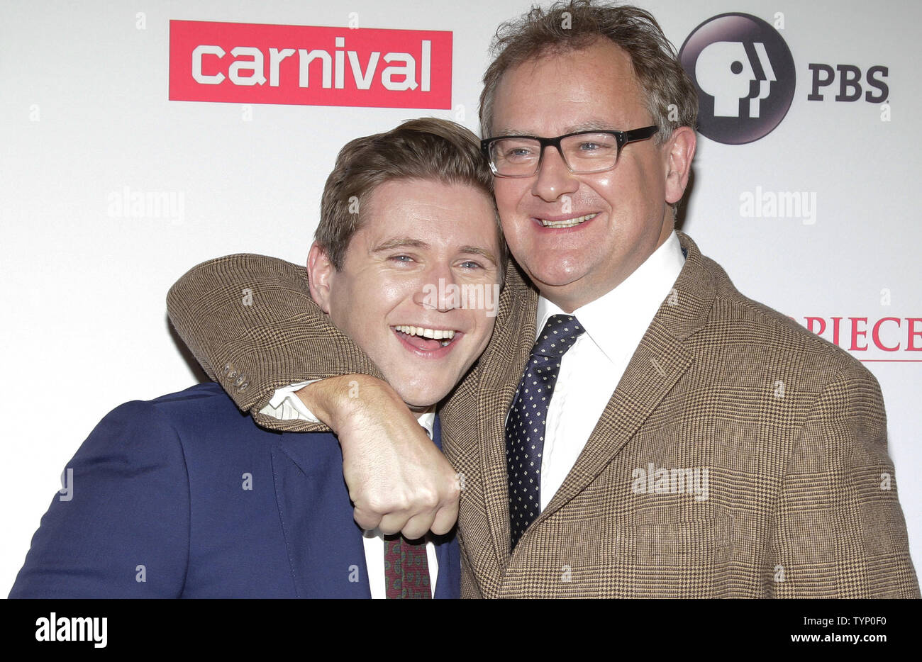 Allen Leech and Hugh Bonneville arrive on the red carpet at the ...