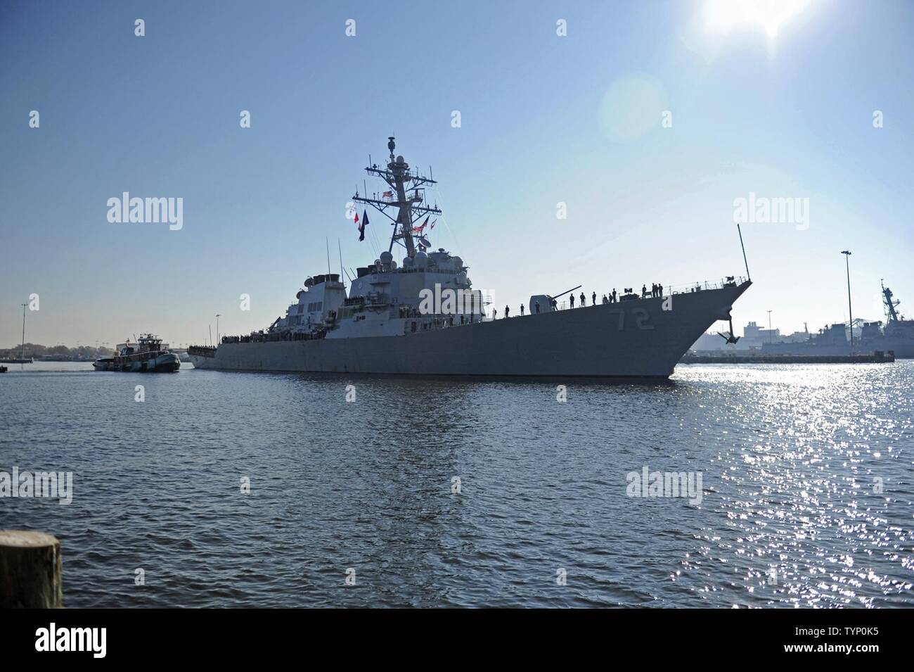 (NORFOLK, Va.) The Arleigh Burke-class, guided-missile destroyer USS ...