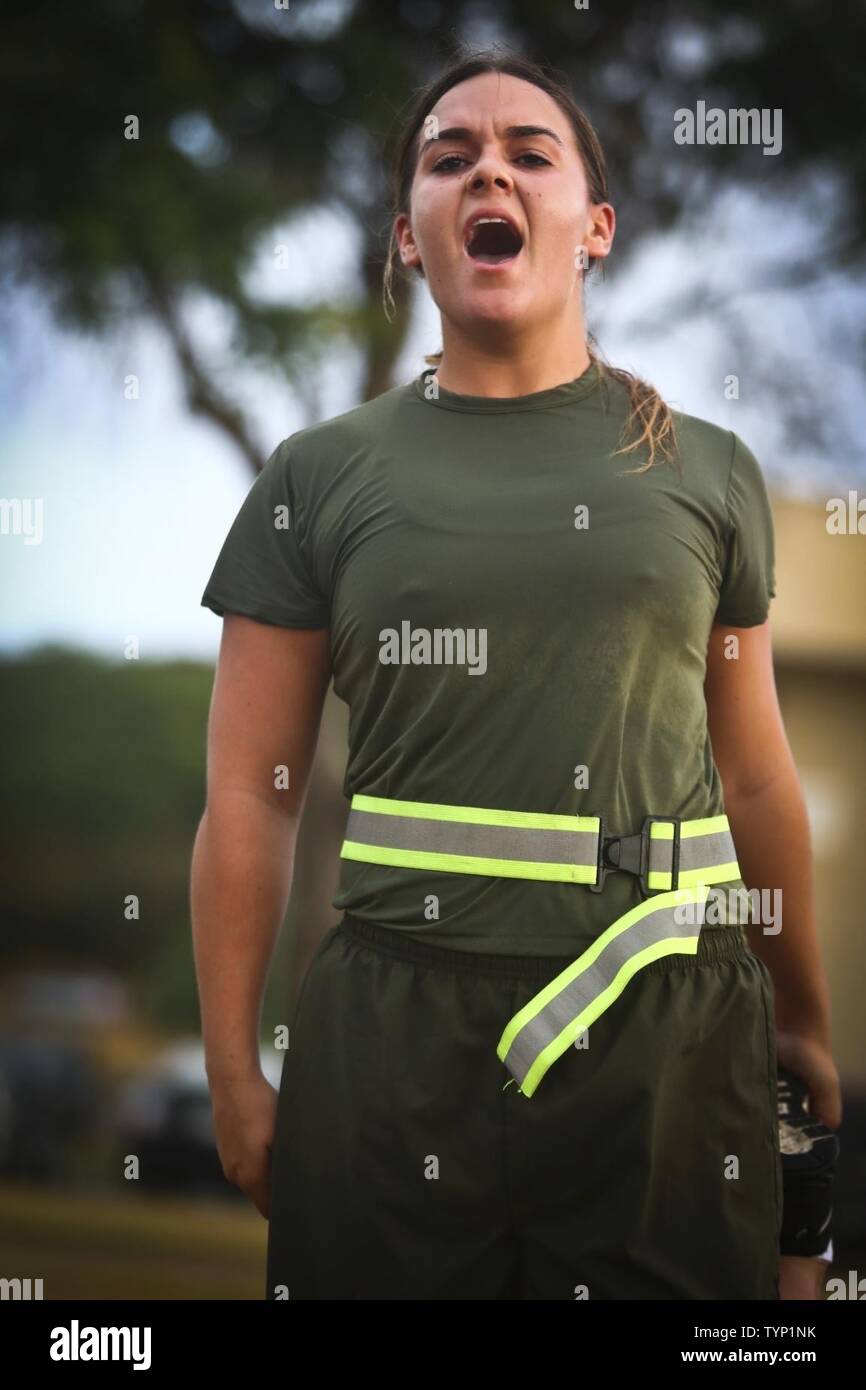 U.S. Marine Corps Lance Cpl. Victoria Clark, an administrative ...