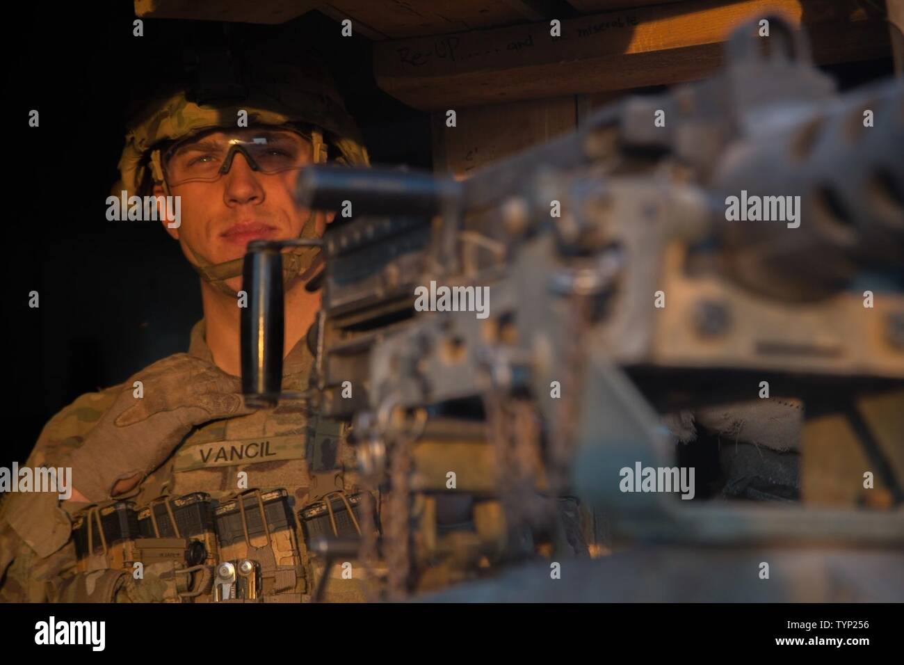 U.S. Army Spc. Glenn Vancil, C Troop, 175th Cavalry, 2nd Brigade Combat ...