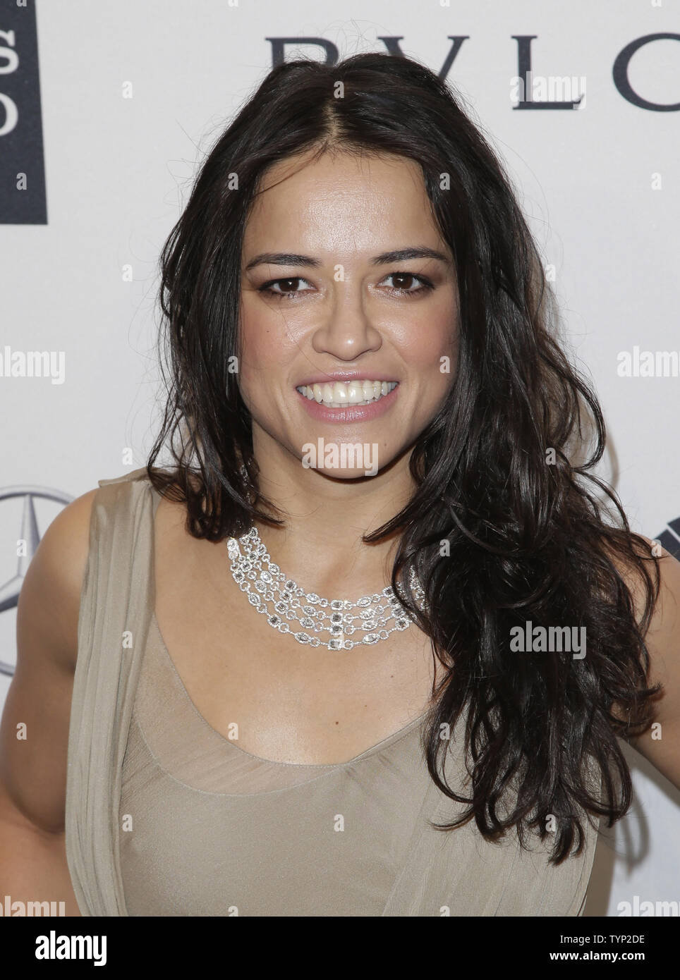 Michelle Rodriguez arrives on the red carpet at the amfAR New York Gala ...