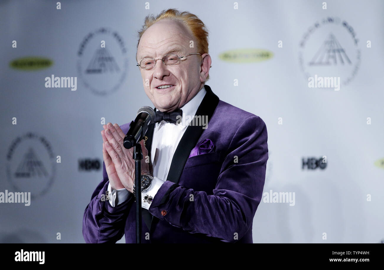 Peter Asher arrives in the press room at the Rock and Roll Hall of Fame ...