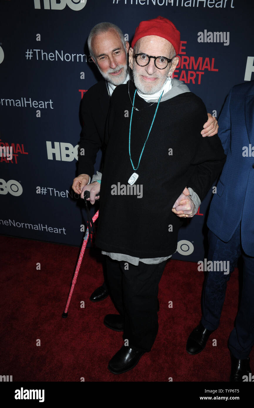 Larry Kramer arrives on the red carpet at the The Normal Heart New York ...