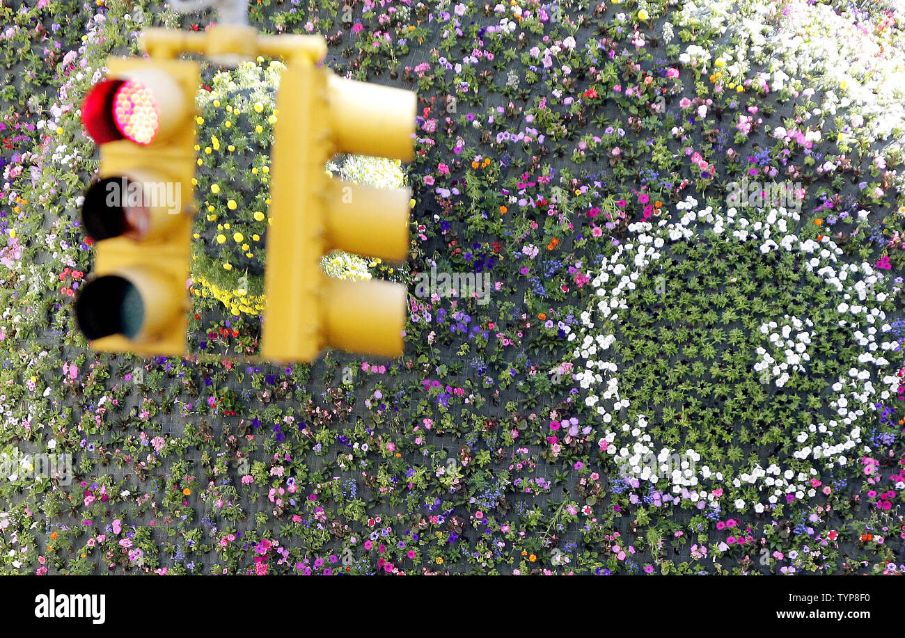 Split-Rocker by artist Jeff Koons is on display at Rockefeller Center ...