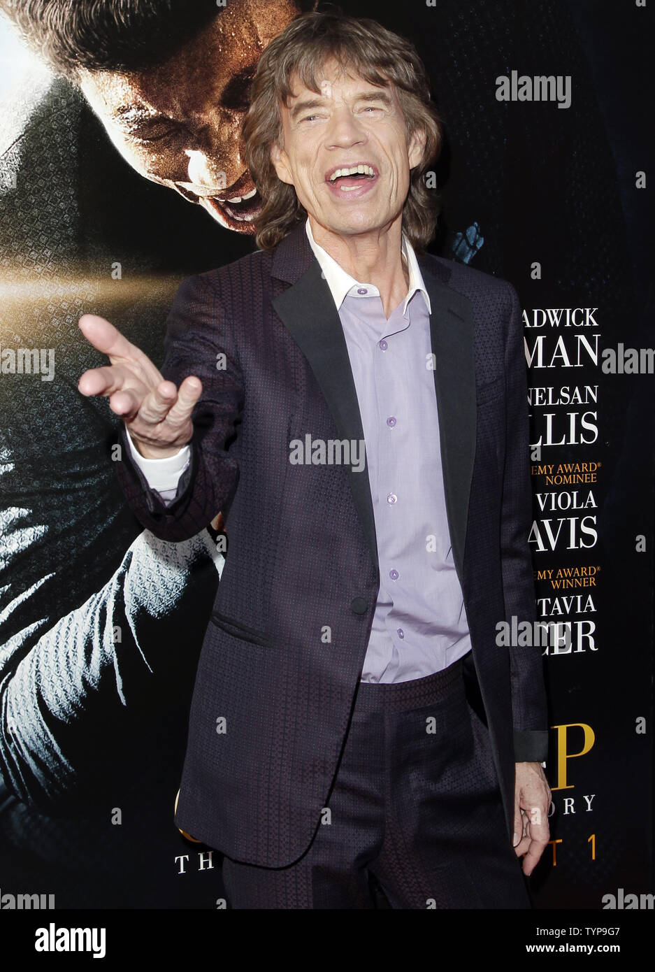 Mick Jagger arrives on the Red Carpet at the world premiere of 'Get On ...