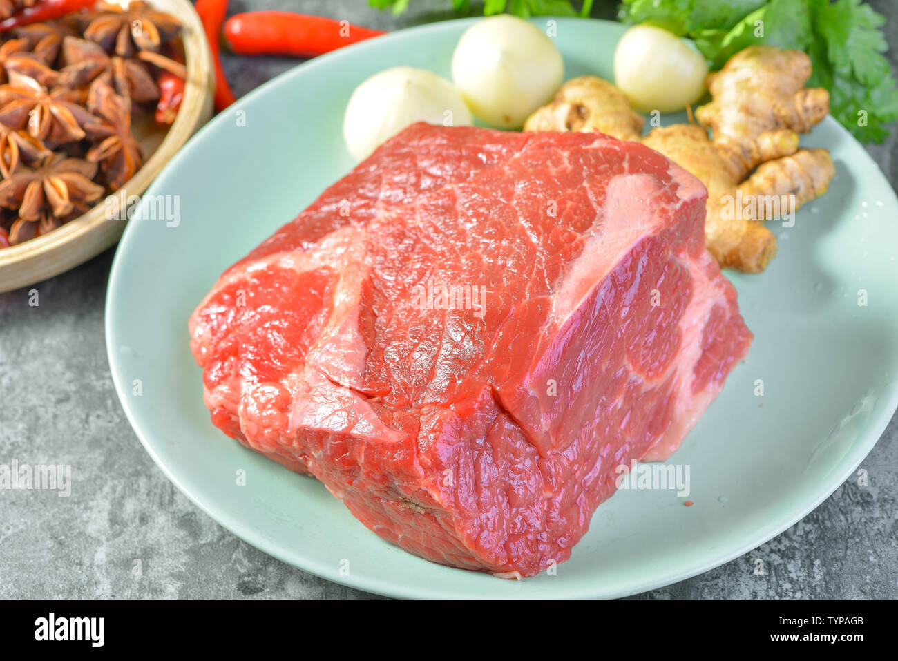 Beef hind leg meat HD big picture Stock Photo - Alamy