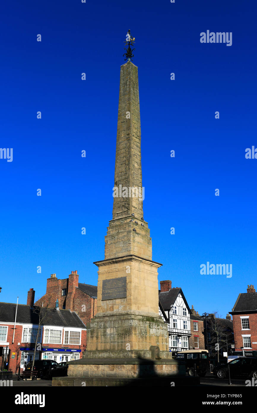 Market Square and Obelisk, Ripon town; North Yorkshire; England; UK ...
