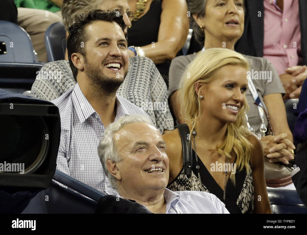 Luke Bryan watches tennis in Arthur Ashe Stadium at the US Open Tennis ...