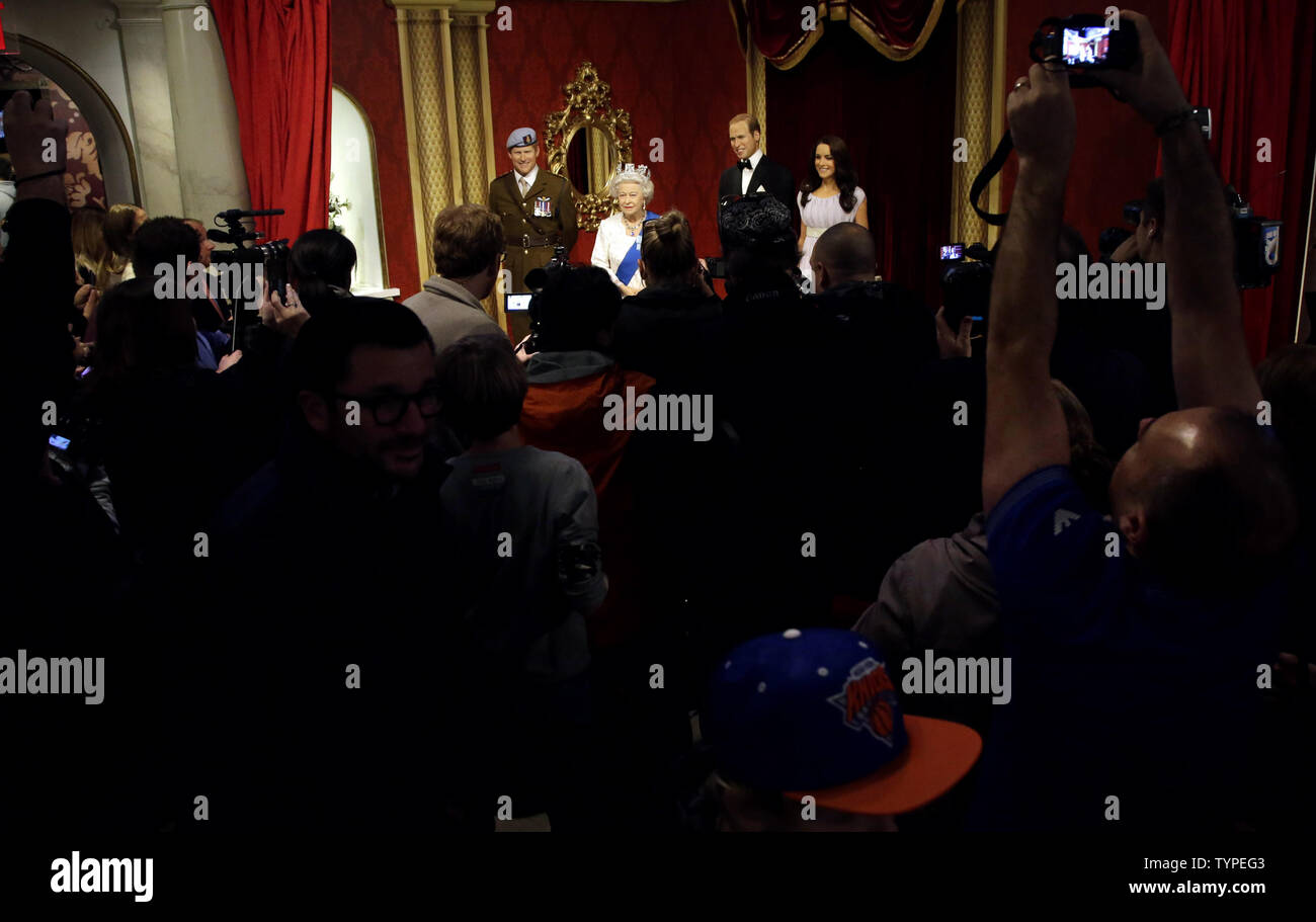 Wax figures of Prince Harry, Queen Elizabeth, Duchess Kate Middleton ...