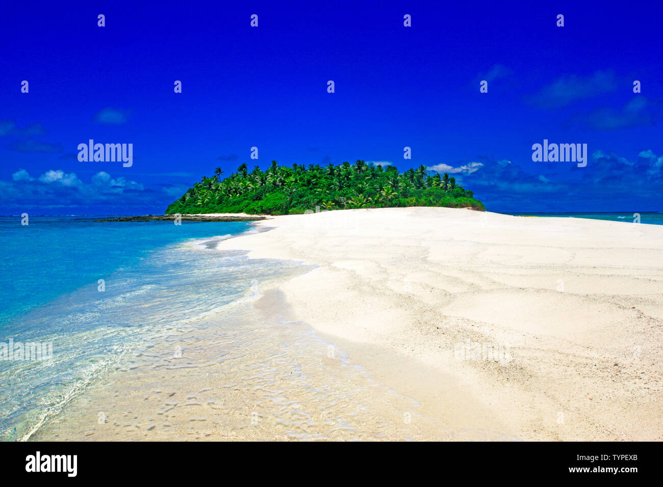 Tropical Island with a paradise beach and palm trees, Fiji Islands ...
