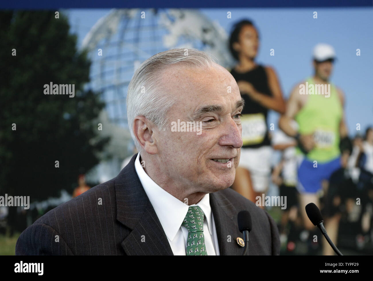New York City Police Commissioner William Bratton speaks at the TCS New ...