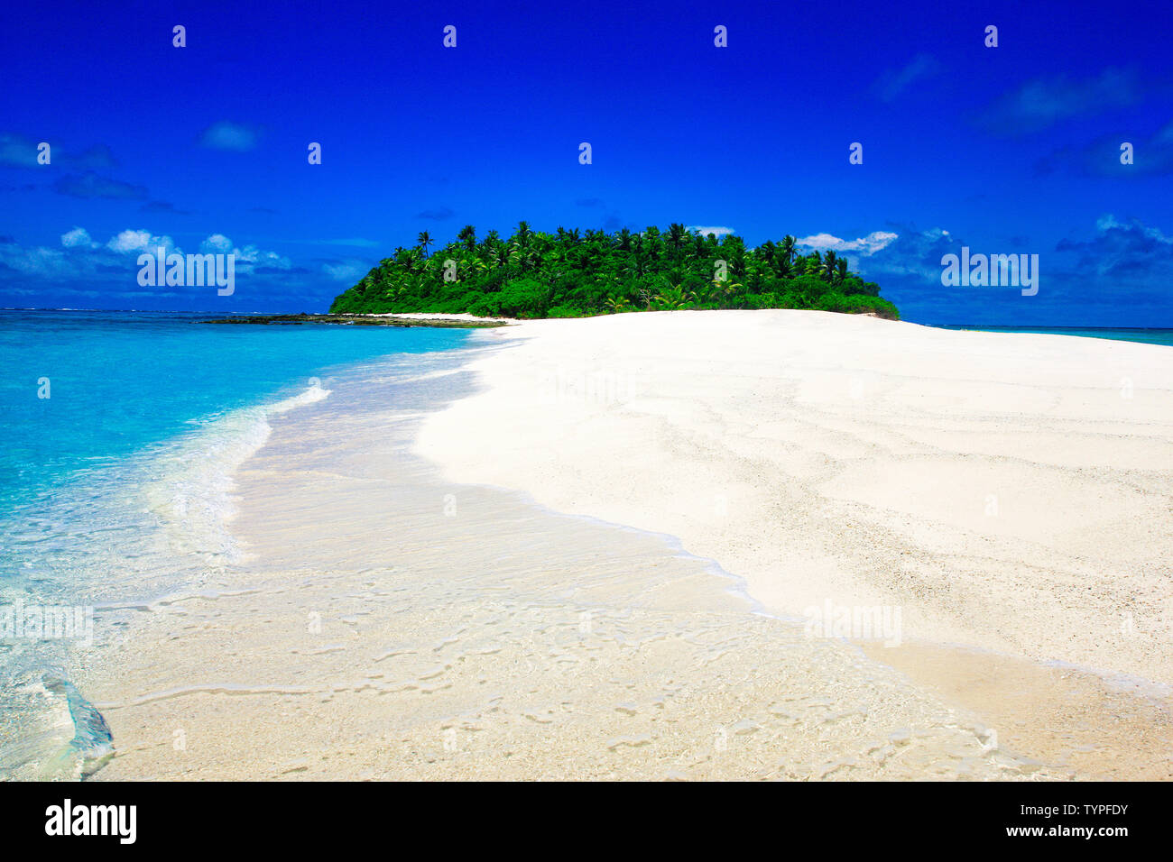 Tropical Island with a paradise beach and palm trees, Fiji Islands ...