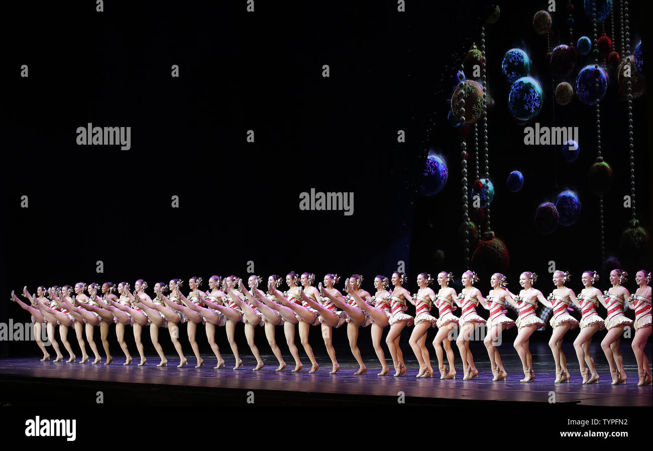 The Rockettes dance on stage at the Opening Performance of the Radio ...