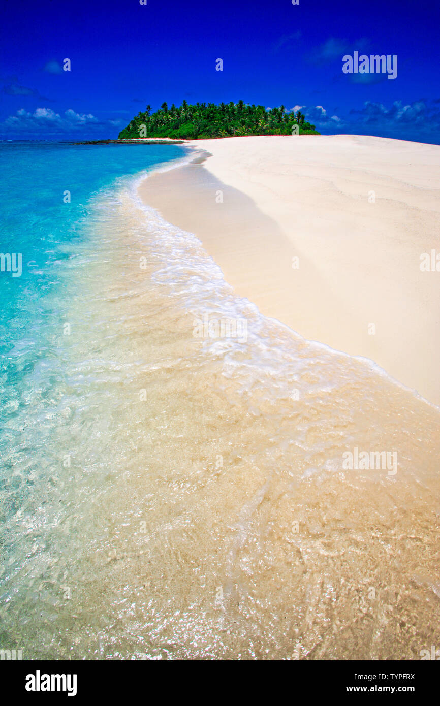 Tropical Island with a paradise beach and palm trees, Fiji Islands ...