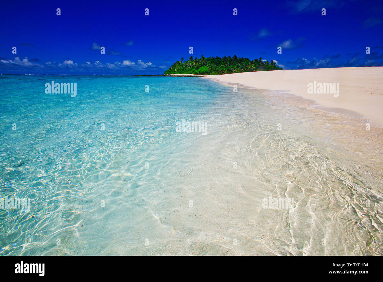 Tropical Island with a paradise beach and palm trees, Fiji Islands ...