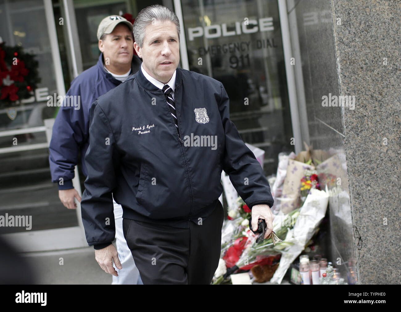 PBA President Patrick J. Lynch exits the New York Police Department's ...