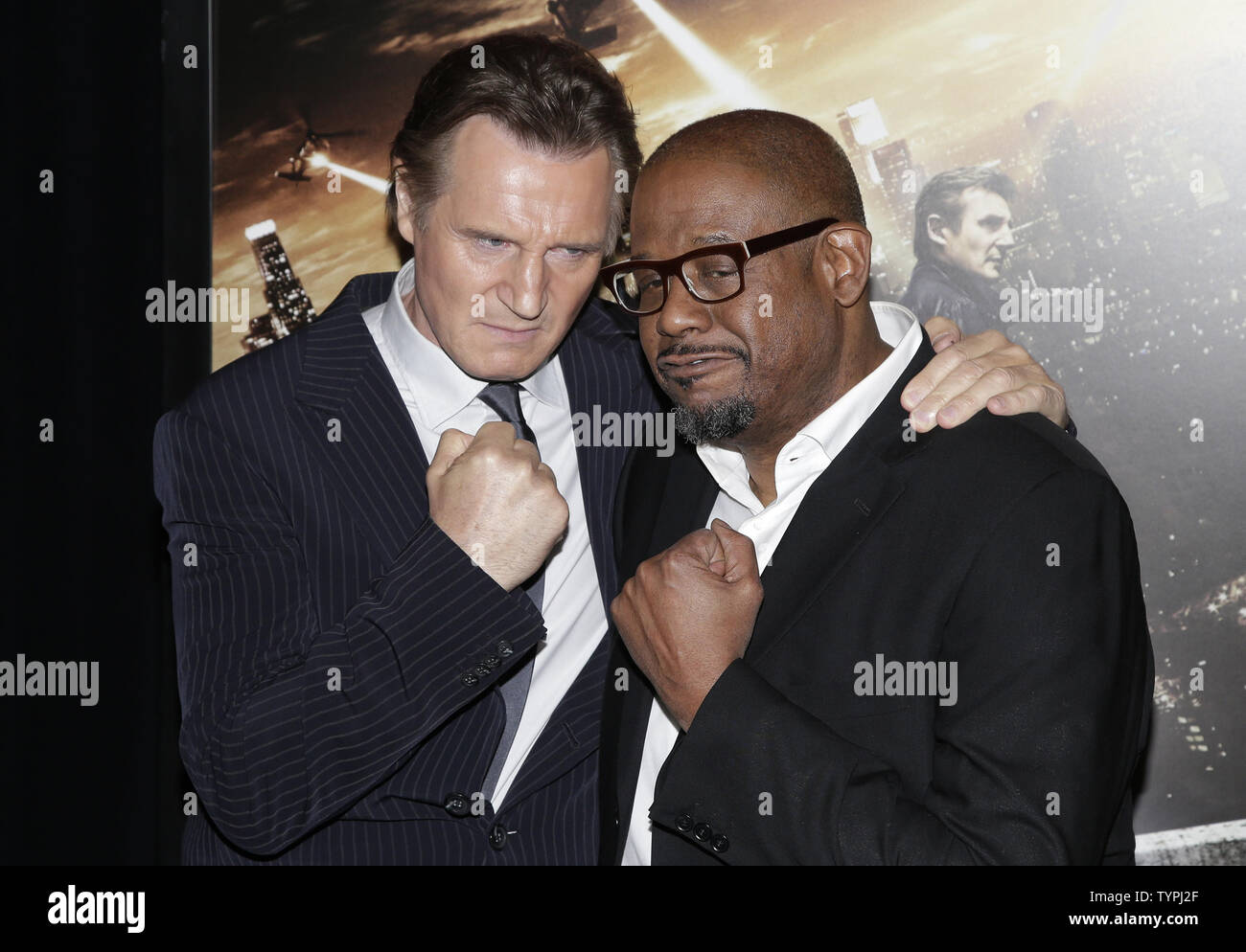 Liam Neeson and Forest Whitaker arrive on the red carpet at the 'Taken ...