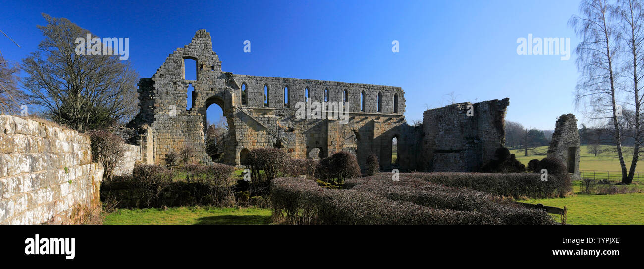 The ruins of Jervaulx Abbey, East Witton village, North Yorkshire ...