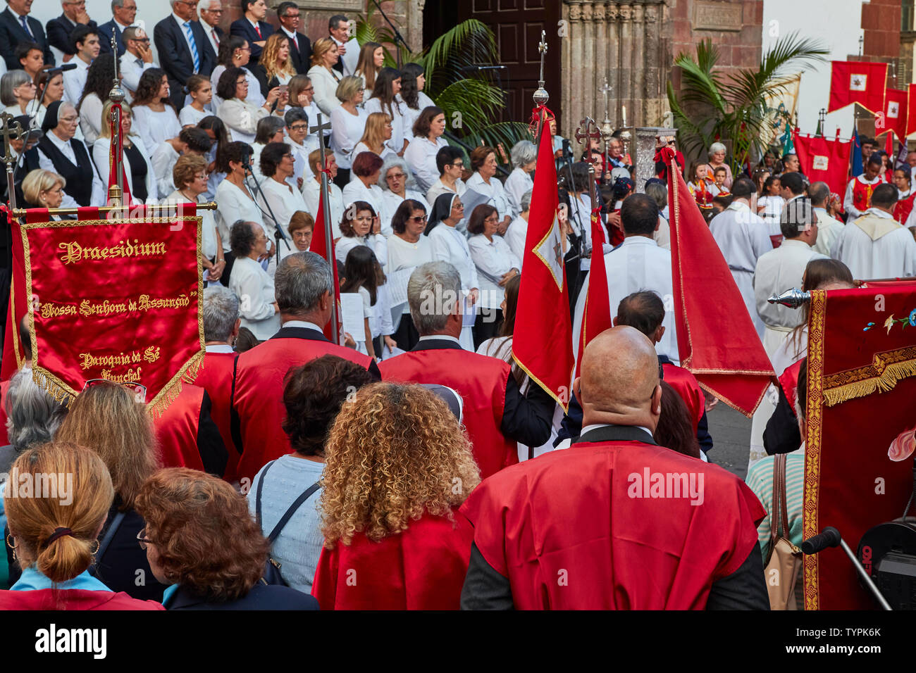 Corpus Christy religious festival in funchal, June 2019, with flowers ...
