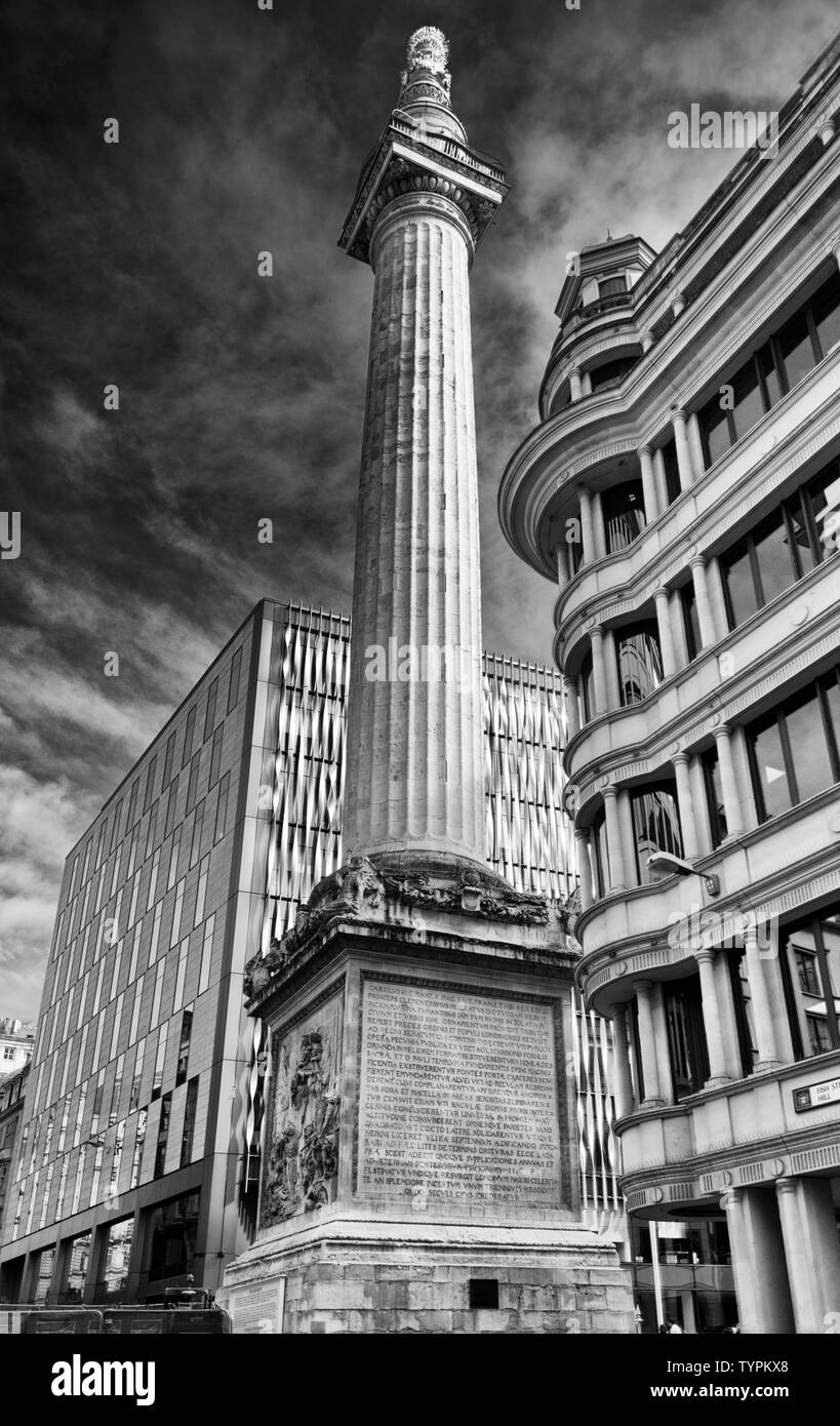 The Monument, London is permanent reminder of the Great Fire of 1666 ...