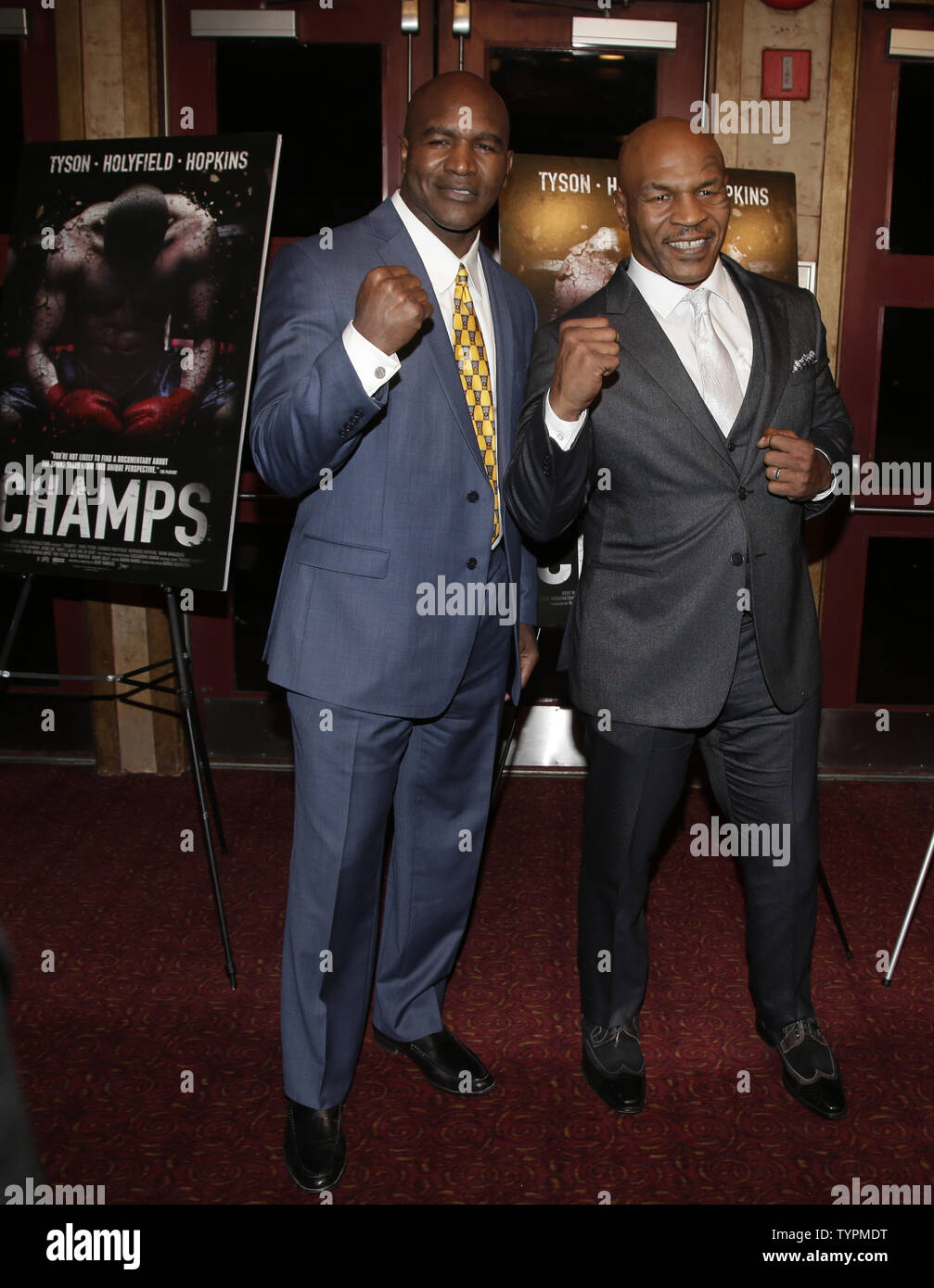 Mike Tyson and Evander Holyfield arrive on the red carpet at the ...