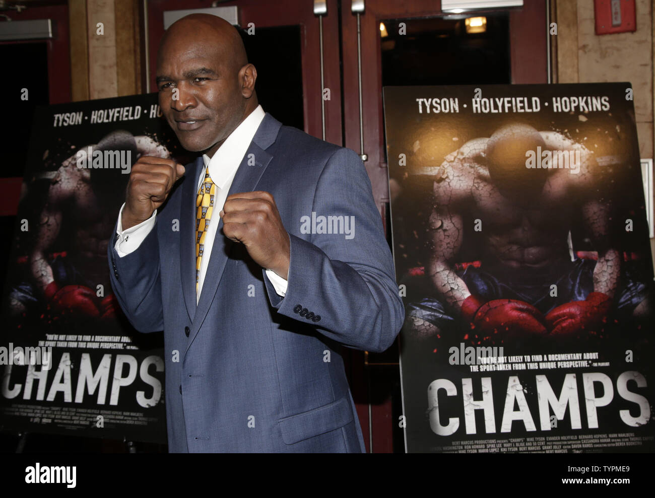 Evander Holyfield arrives on the red carpet at the special screening of ...