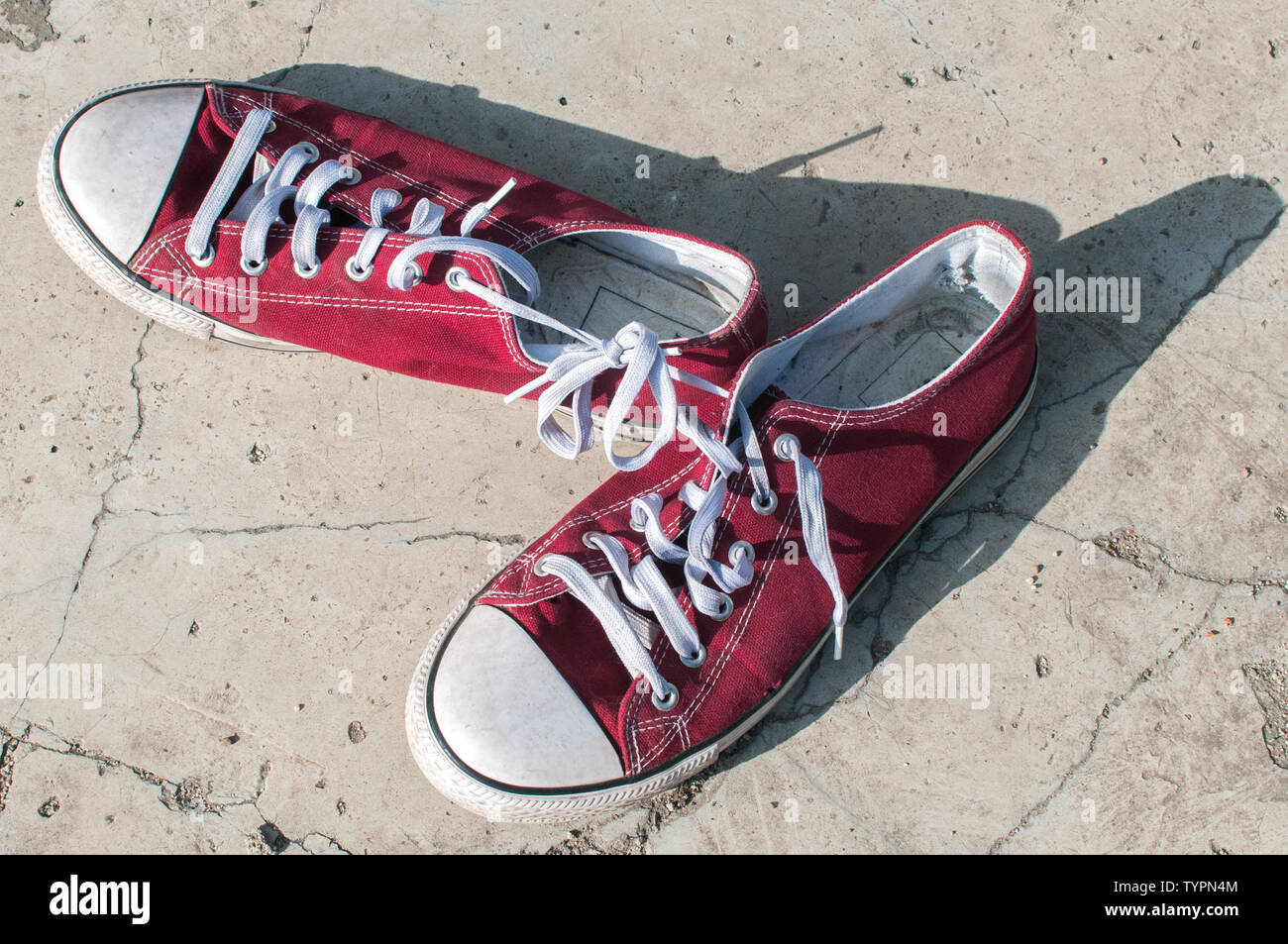Worn out canvas shoe hi-res stock photography and images - Alamy