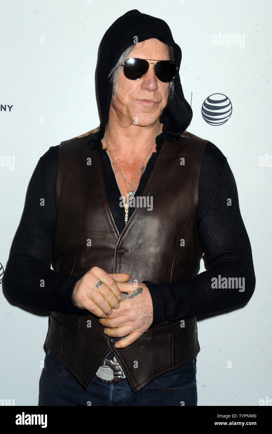 Mickey Rourke arrives on the red carpet at the World Premiere Narrative ...