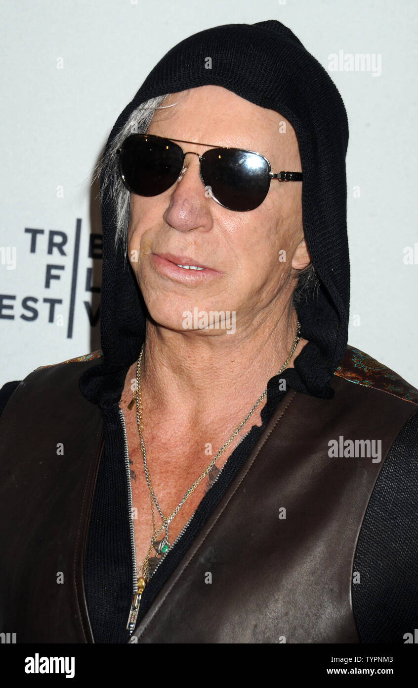 Mickey Rourke arrives on the red carpet at the World Premiere Narrative ...