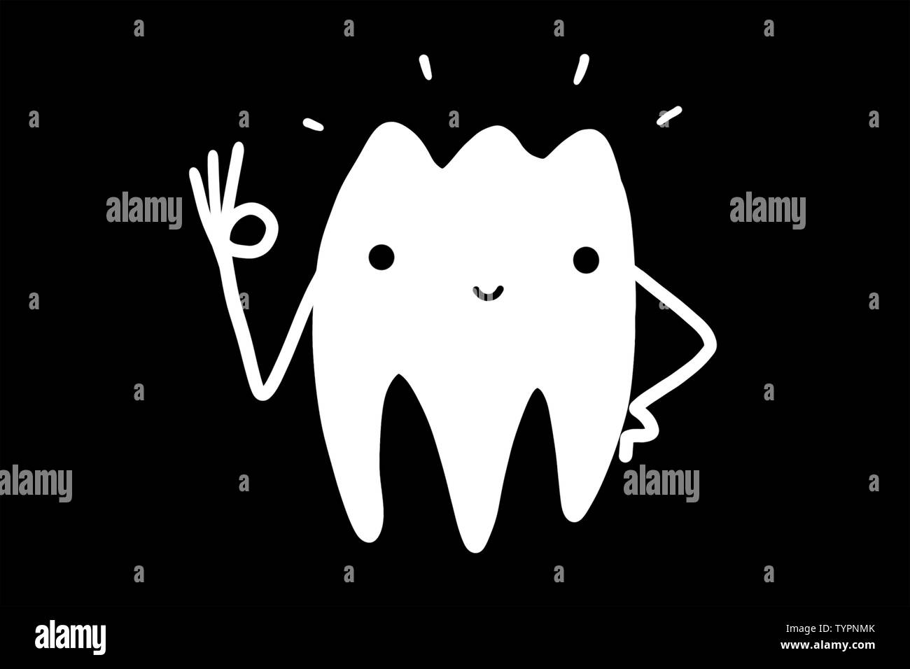 cartoon fun tooth for the logo of the dental clinic Stock Photo - Alamy