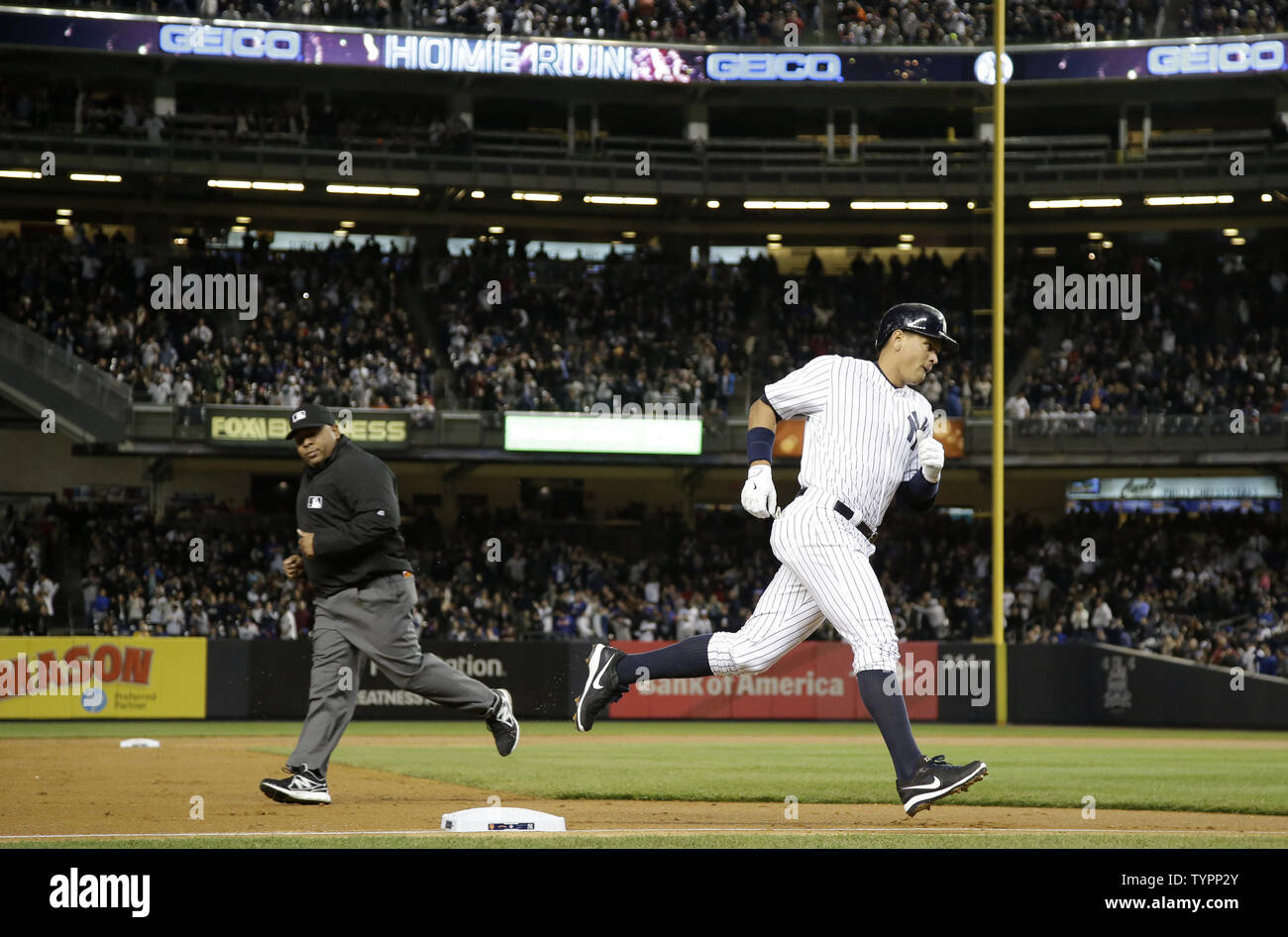 New York Yankees Alex Rodriguez runs the bases after he hits a solo ...