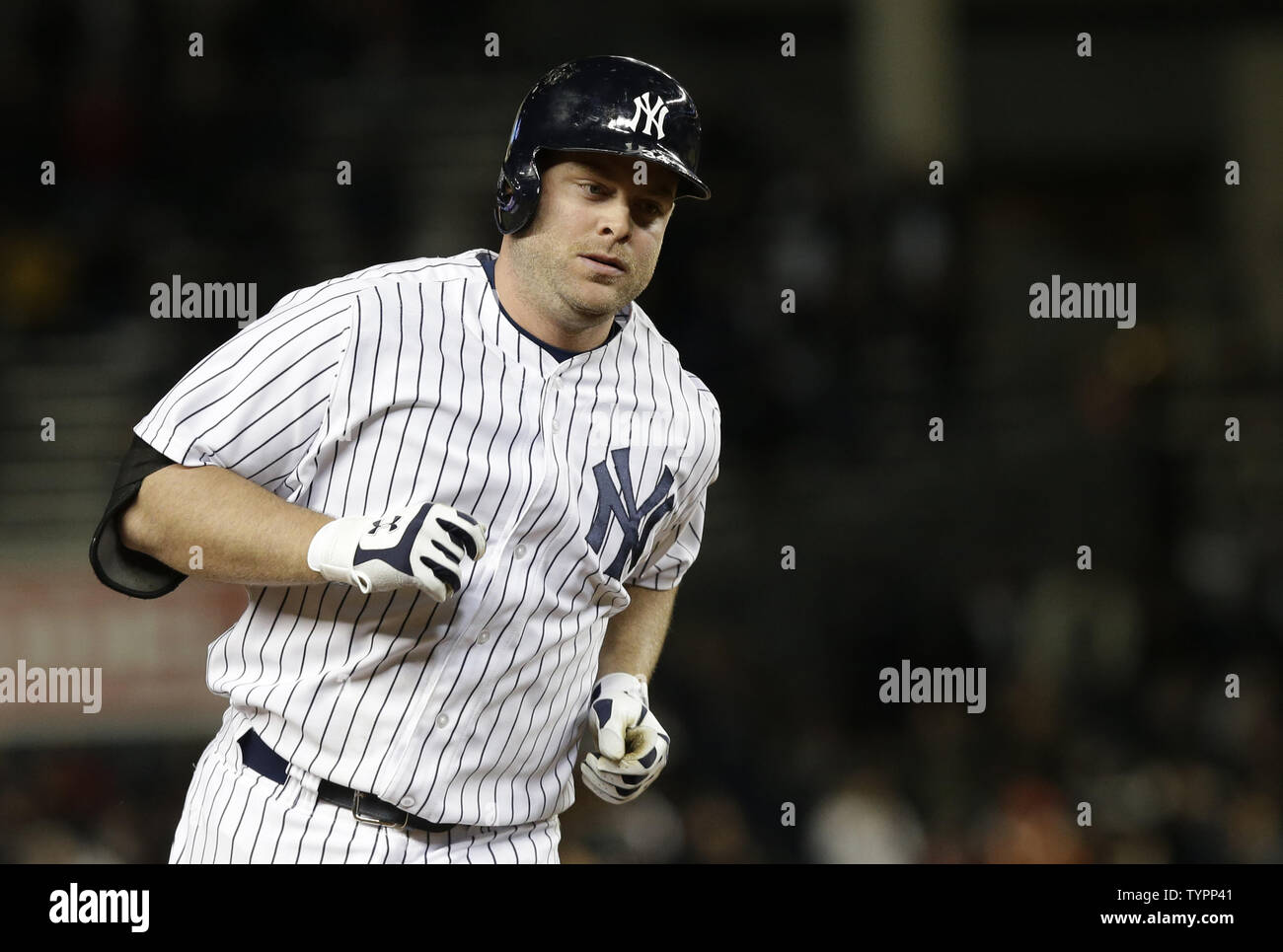 New York Yankees Brian McCann hits a solo home run in the 6th inning against the Tampa Bay Rays ...