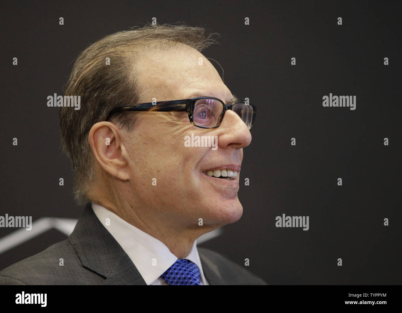 George Kalinsky sits on stage the Madison Square Garden 2015 Walk Of ...