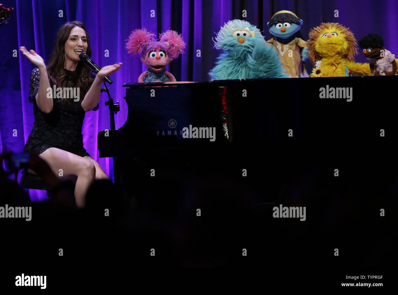 Sara Bareilles performs with Abby Cadabby and other Sesame Street ...