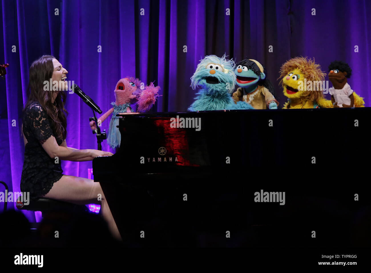Sara Bareilles performs with Abby Cadabby and other Sesame Street ...